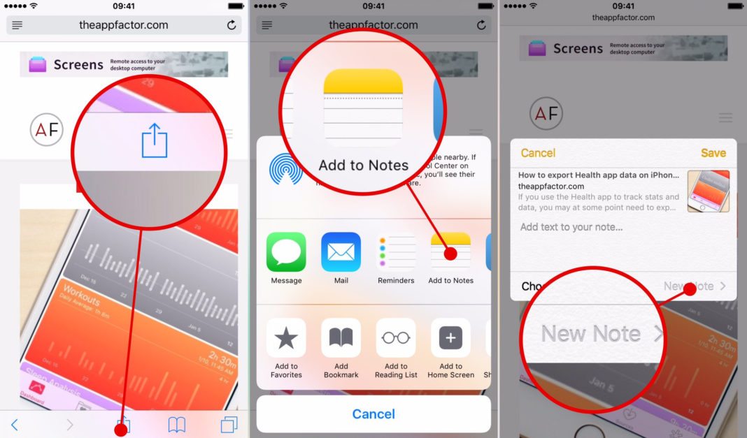 How to quickly share links to Apple Notes - The App Factor